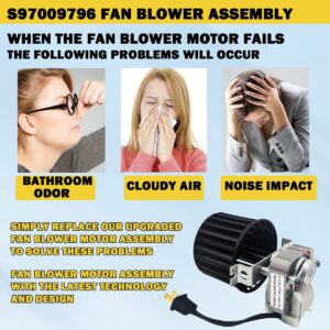 2024 Upgraded S97009796 Fan Blower Assembly Compatible with Broan Nutone Bulb Ceiling Heater, Suitable for Broan 162-E、G、J、K、L、M and 164-E、G、J、K、L、M. Replace 97009796, S97009758-3 Year Warranty