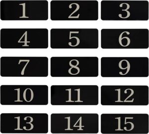 staymax plastic rectangle locker numbered sticker room number table number (1-100, black)