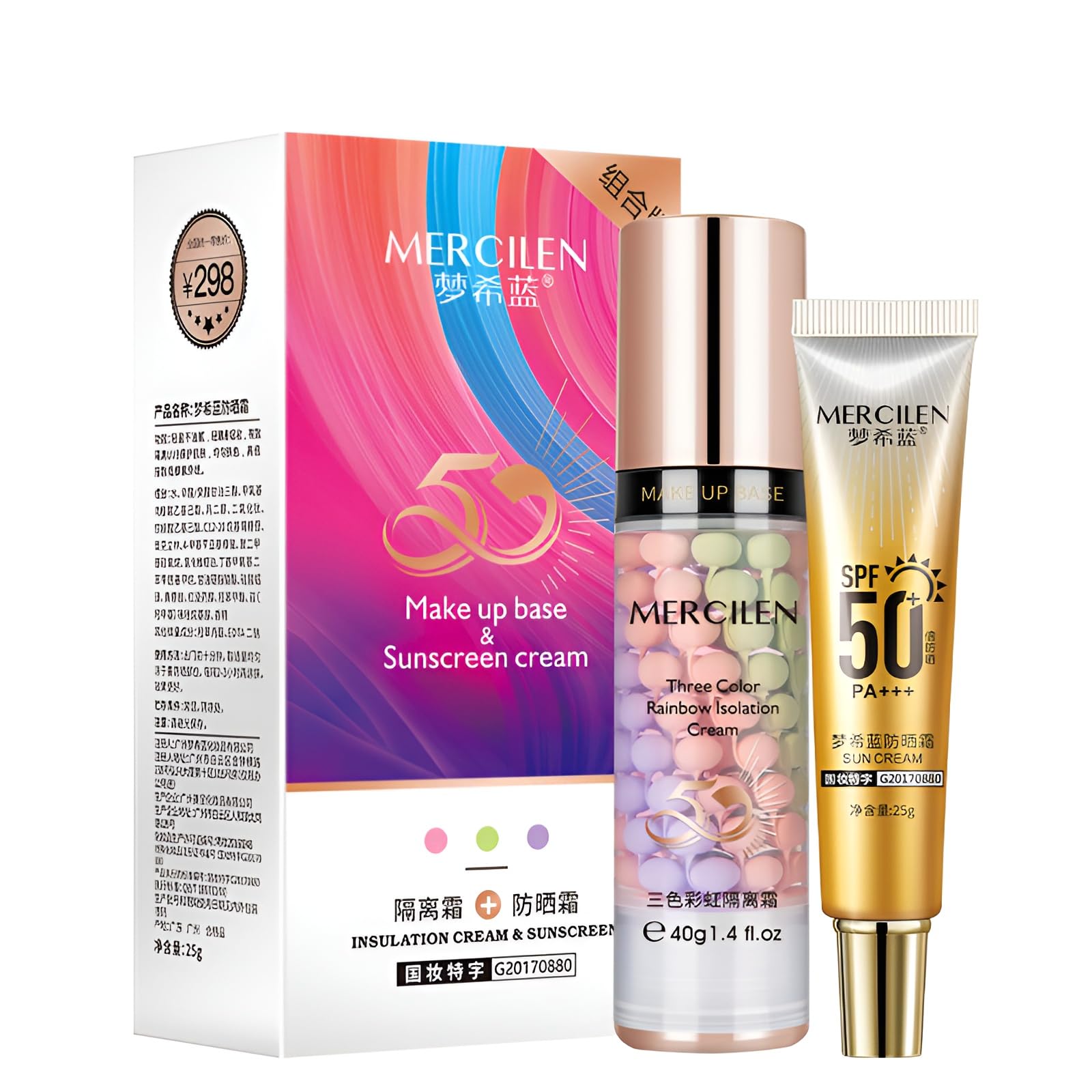 Miaritick Radiant Skin Set: 3 Colors Makeup Primer & Sunscreen Set- Moisturizing and Oil Control, Invisible Pore, Even Skin Colour, Make Foundation Fit Better and Create Stunning Makeup