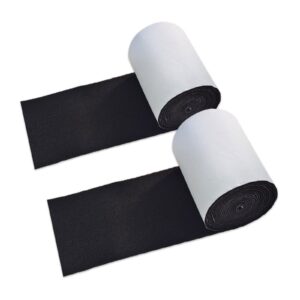 2 Rolls Adhesive Felt, 4" x 98.4" Self Adhesive Felt Roll for Crafts, Felt Strip with Adhesive Backing, Large Size Thin Felt Pads with Adhesive (Black)