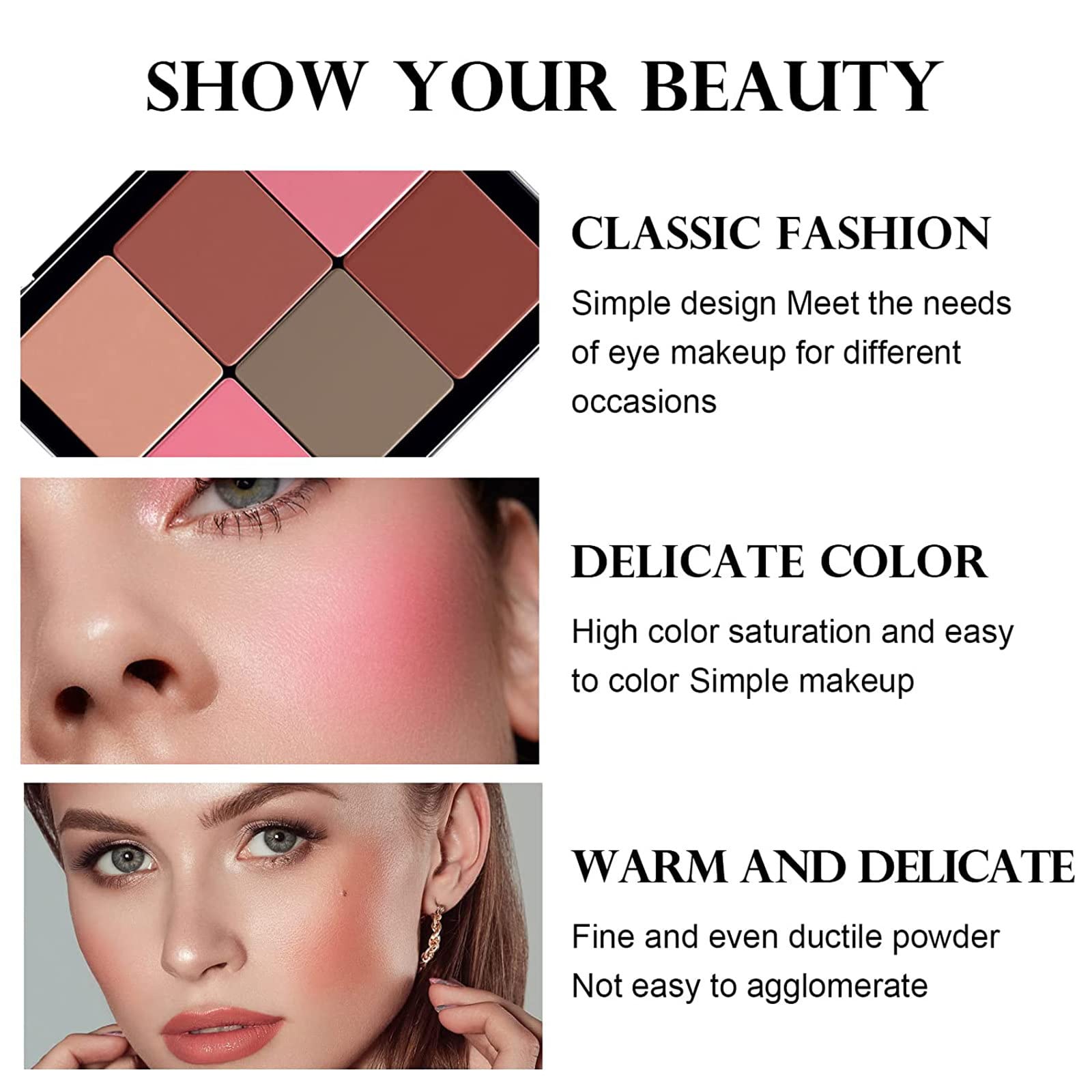 12 Colors Blush Palette,Highlighter Blush Powder Makeup,Long-Wearing,Smudge Proof,Natural-Looking,Blendable Cruelty-Free Matte Finish,Contour and Highlight Blush Palette Face Cosmetics Makeup