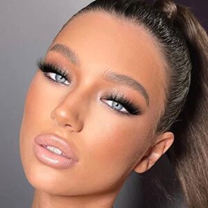 False Lashes Wispy Fox Eyelashes Natural Look Strip Cat Eye Lashes 16mm Fake lashes Fluffy Angel Lashes Pack 5 Pairs Black