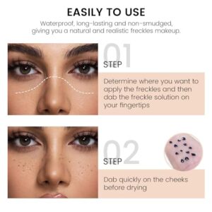 FREEORR 2 Colors Freckle Pen, Liquid Fake Faux Freckles Natural Like Freckle Makeup, Fast Dry and Waterproof Instant Create Lifelike Freckles Make Up, Dark Brown+Light Brown