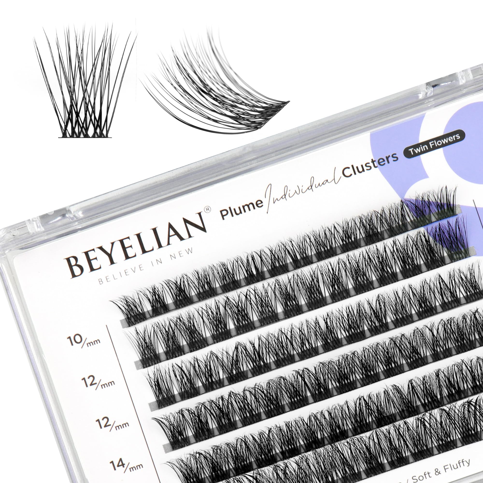 BEYELIAN Cluster Lashes, Individual Lash Clusters 84 Pcs, 10-16mm C Curl DIY Eyelash Extension Super Thin Band Resuable Soft Glue Bonded Lash Extensions (Style3 0.07 Mix Black Band)