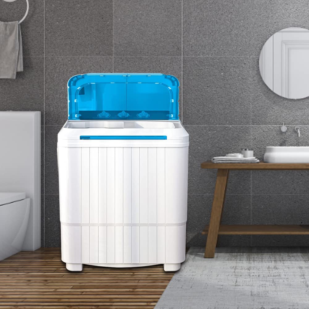 Portable Washing Machine Twin Tub 16.5lbs Laundry Machine Small Compact Washer and Dryer Combo for Household Use Camping RV’s Apartments Dorms Rooms