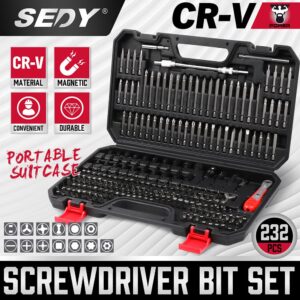 232-Piece Ultimate Screwdriver Bit Set - Security Bit Set, Screw Driver Bit Set, Magnetic Bit Set, Nut Driver, Ratchet Wrench, Bit H