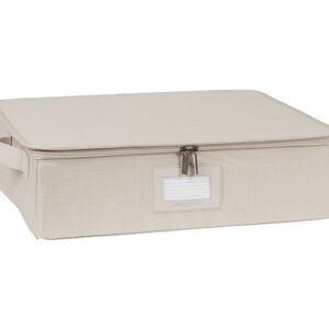 Covermates Keepsakes - Zip-Top Storage Box - Heavy Duty Polyester- Reinforced Handles - Stackable Design - Indoor Storage-Beige Heather