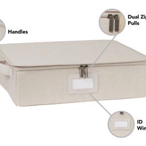 Covermates Keepsakes - Zip-Top Storage Box - Heavy Duty Polyester- Reinforced Handles - Stackable Design - Indoor Storage-Beige Heather