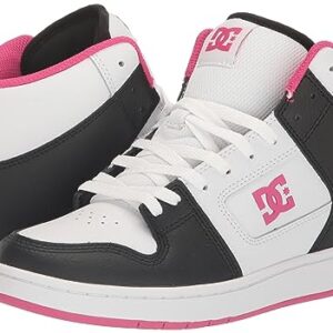 DC Women's Manteca 4 High Top Skate Shoe, Black/White/Pink, 7.5