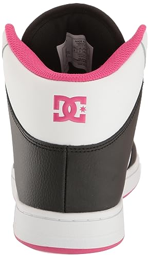 DC Women's Manteca 4 High Top Skate Shoe, Black/White/Pink, 7.5