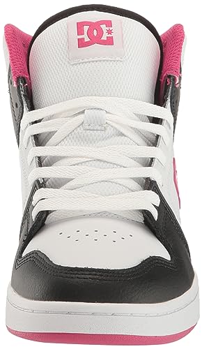 DC Women's Manteca 4 High Top Skate Shoe, Black/White/Pink, 7.5