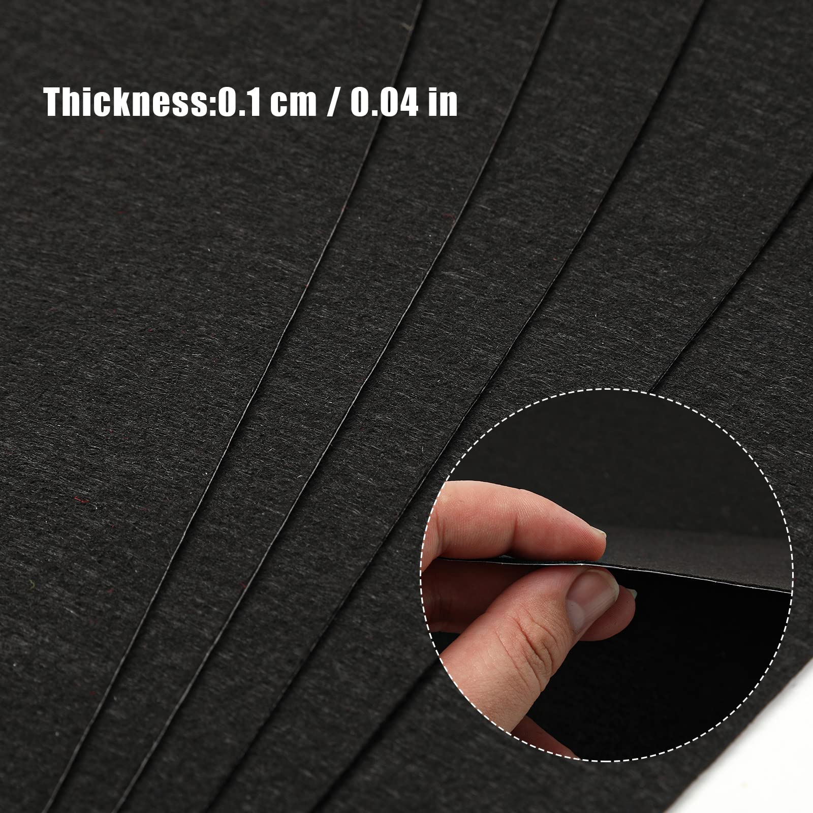 12 Sheets Self Adhesive Felt Sheets, 7.9x11.8inch Sticky Back Felt Sheets for Crafts Felt Drawer Liner for Jewelry Box Drawer DIY Crafts (Black)