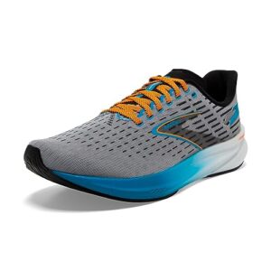 brooks men’s hyperion neutral running shoe - grey/atomic blue/scarlet - 10.5 medium