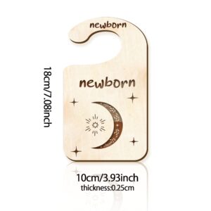 CRASPIRE Baby Nursery Closet Dividers Set of 10 Wooden Double-Sided Baby Clothes Size Hanger Organizer Moon Theme Nursery Decor from Newborn to 24 Months Home Wardrobe