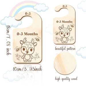 CRASPIRE Baby Nursery Closet Dividers Set of 10 Wooden Double-Sided Baby Clothes Size Hanger Organizer Moon Theme Nursery Decor from Newborn to 24 Months Home Wardrobe