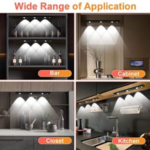 Bestendony Under Cabinet Lights Wireless, Rechargeable Motion Sensor Cabinet Lights, 3 Colors Dimmable Under Cabinet Lighting Lights for Kitchen, Closet,Bars,Pantry,Home Life - 2 Pack