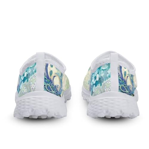 DISNIMO Peacock Women's Casual Walking Shoes Women Slip On Sneaker Size 12.5 Womens Running Tennis Shoes Athletic Gym Sport Shoes Trainers Lightweight Workout Nursing Shoes Platform Loafers