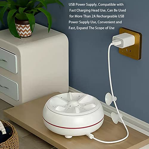 Mini turbo portable washer machine, fully automatic forward and reverse usb plug-in laundry machine, waterproof solid durable compact lavadoras convenient for home, business, travel