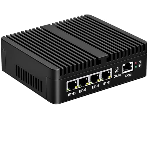 KingnovyPC Firewall Micro Appliance, 4 Port i226 2.5GbE LAN Fanless Mini PC N5105, 2* DDR4, HDMI, DP, RJ45 COM, 4*USB Gigabit Ethernet AES-NI VPN Router Openwrt Barebone