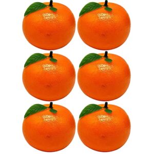 luozzy 6pcs fake foam oranges artificial oranges simulation oranges decor foams orange fake fruit photo props for christmas decor