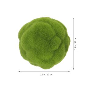 SEWACC 2pcs Green Artificial Balls Decorative Rocks Topiary Ball Green Covered Stones Vase Bowl Filler for Floral Arrangements Wedding Party Table Decor