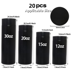 20 Pack Rubber Bottoms for Sublimation Tumblers, Protective Non Slip Silicone Bottoms Tumbler Bumpers, Silicone Coasters Tumbler Rubber Bottom for Skinny Tumblers Water Bottles 12oz/15oz/20oz/30oz