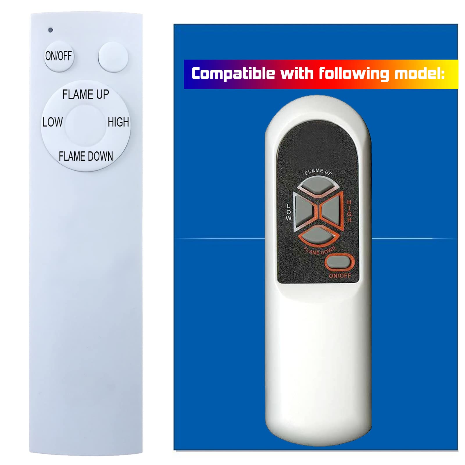 GENGQIANSI Replacement for Electric Fireplace Heater Remote Control Model for All Heat Surge Roll-N-Glow Except for The 2007 Models