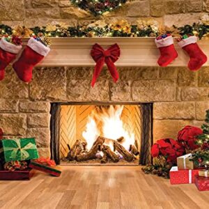 SJOLOON 15x10FT Christmas Photography Backdrops Child Christmas Fireplace Decoration Background for Photo Studio 11209