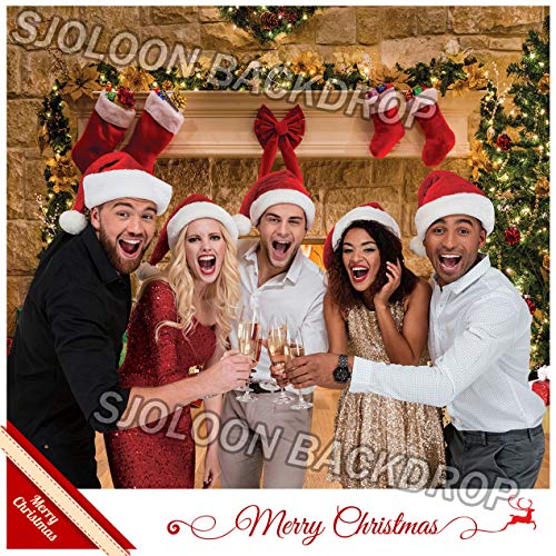 SJOLOON 15x10FT Christmas Photography Backdrops Child Christmas Fireplace Decoration Background for Photo Studio 11209