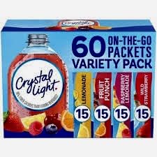 Crystal Light Sugar-Free, Lemonade, Fruit Punch, Raspberry Lemonade and Wild Strawberry On-The-Go Powdered Drink Singles Mix Variety Pack, 60 Count, Each Packet Dissolves into any 16.9 oz. by TOOZOON