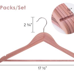 StorageWorks Coat Hanger, Cedar Wood Clothes Hanger, Natural Wood Hangers for Shirts, Jackets, Pants, Coats, Suits, Sweaters, 20 Pack