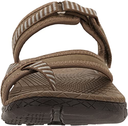 WHITIN Women's Walking Sandals with Arch Support Hiking Flip Flops Outdoor Slide Size 8 Footwear Fashion Climbing Cushion Walking Female Beach Sandles Brown 38