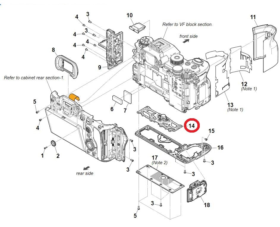 Bottom Inner Plate Assembly (881) Compatible with Sony Digital Camera