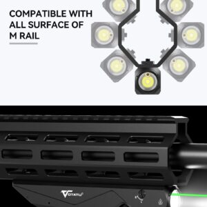 Votatu M9L-G 1600 Lumens Light Laser Combo Compatible with M-Lok Rail Surface, Tactical Flashlight and Green Laser Sight for Rifle, Strobe Function, Magnetic Rechargeable