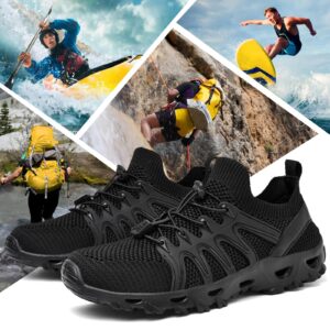 Alibress Water Shoes for Women Men Lightweight Men's Water Hiking Shoes Slip-on Women's Hiking Water Shoes Quick-Dry Aqua Shoes Beach Shoes Swim Shoes River Shoes Black Water Shoes Size Men 12