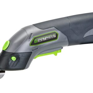 Genesis Cordless Electric Scissors, 8V Lithium-Ion Battery, Charger, and 2 Year Warranty for Cutting Cardboard, Carpet, Fabric, and Plastic (GLSS08B)