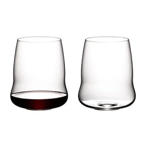 Riedel SL Stemless Wings Cabernet/Sauvignon Wine Glass (4-Pack) and Wine Pourer with Stopper Bundle (3 Items)