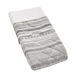 sweet jojo designs grey boho tribal bohemian boy girl unisex baby nursery changing pad cover - jacquard aztec gender neutral modern geometric stripes gray off white ivory textured boho chic farmhouse