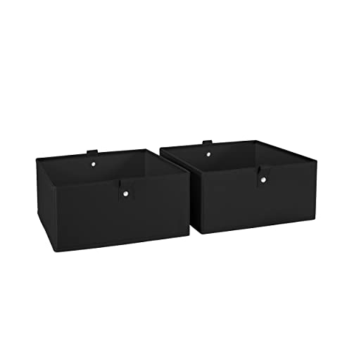 RiverRidge Kids 2pc 10.5in W x 5in H Folding Storage Bin Set - Black