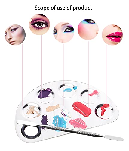 Makeup Palette, Makeup Mixing Palette, Color Mixing Tool, Artist Palette, Stainless Steel Makeup Palette For Makeup, Foundation, Nail Art, Loose Powder, Eye Shadow, Blush, Lip Gloss (2PCS)