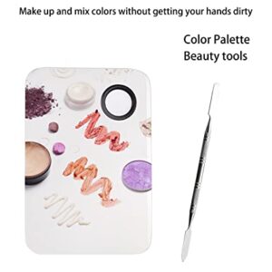 Makeup Palette, Makeup Mixing Palette, Color Mixing Tool, Artist Palette, Stainless Steel Makeup Palette For Makeup, Foundation, Nail Art, Loose Powder, Eye Shadow, Blush, Lip Gloss (2PCS)