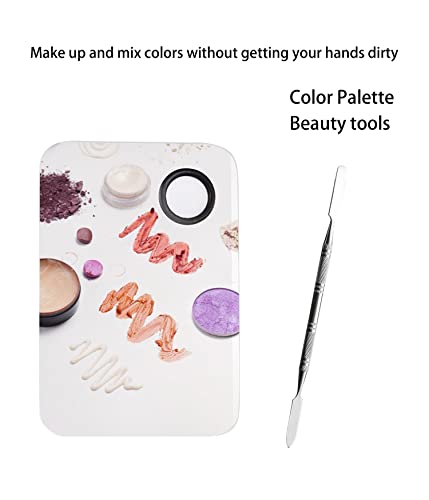 Makeup Palette, Makeup Mixing Palette, Color Mixing Tool, Artist Palette, Stainless Steel Makeup Palette For Makeup, Foundation, Nail Art, Loose Powder, Eye Shadow, Blush, Lip Gloss (2PCS)