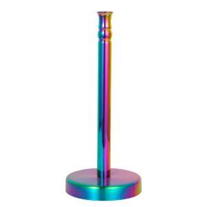 paper towel holder countertop, rainbow kitchen paper towel holder stand with stainless steel base for kitchen and bathroom organization, classic fashion kitchen roll dispenser