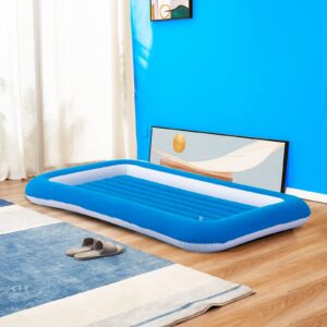 RAPTAVIS Kids Air Mattress Inflatable Toddler Travel Bed with Sides,Blue