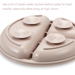 PandaEar Silicone Baby Feeding Set, 2 Pack - Divided Suction Plate, 2 Tiny Cup with Spoons, BPA Free, Light Tan/Pink