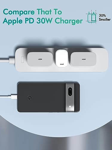 30W USB C Super Fast Charger - for Google Pixel 8/8 Pro/7/7 Pro/6,Samsung Galaxy S21/S22,Note 20,iPad Pro 12.9/11 inch,MacBook Air(6 FT Cable)