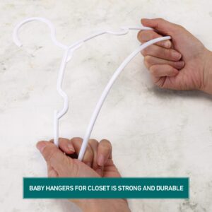 trusir Kids Hangers 50 Pack - 11. 5 Inch Baby Hangers for Closet - White Hangers for Closet - Toddler Hangers for Clost & Child Clothes for Clost - Ideal for Baby Standard Use (White)