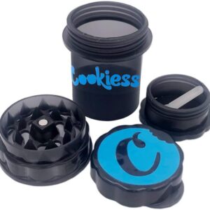 Grinder Herb Spice Grinder Hand-cranked Plastic Grinder with Handle 62mm Grinder Storage Tank 2 in 1（Black Blue）