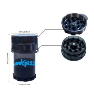 Grinder Herb Spice Grinder Hand-cranked Plastic Grinder with Handle 62mm Grinder Storage Tank 2 in 1（Black Blue）