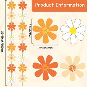 12 Packs Daisy Groovy Boho Party Banners Daisy Garland Kit Daisy Hanging Swirl Daisy Party Supplies Decorations Daisy Paper Cutouts for Birthday Baby Shower Party Home Classroom Favor Supplies Decor